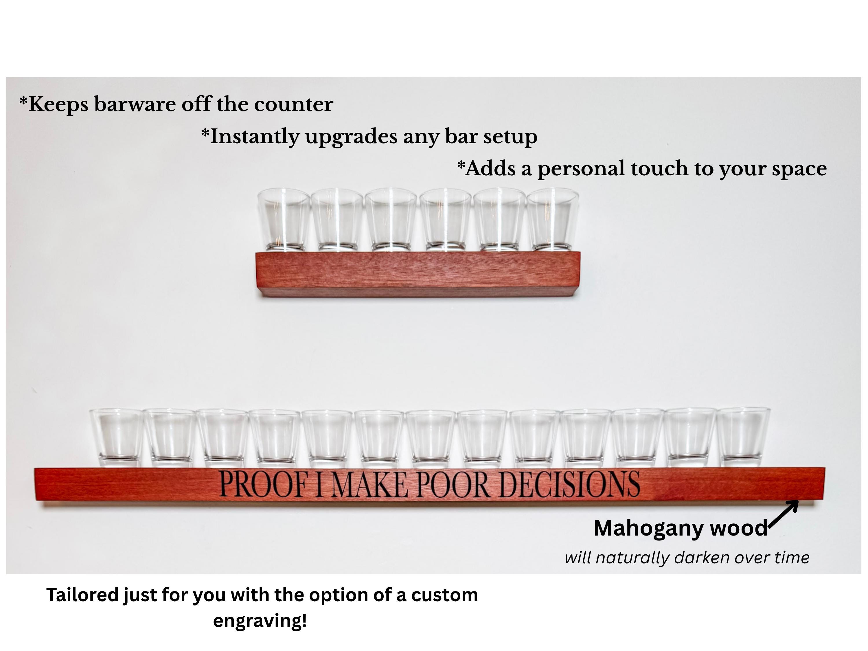 Shot Glass Display Shelf | Custom Shelf | Handmade Solid Wood Shot ...
