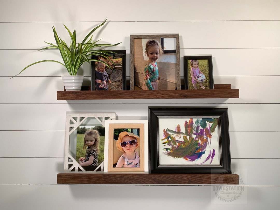 Floating Picture Ledge Wall Shelf, Floating Shelf, Handmade Solid ...