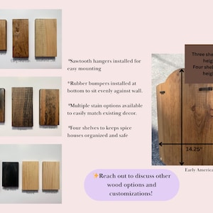 Lenox Spice Rack Shelf | Handmade Solid Wood Lenox Spice Rack Shelf ...