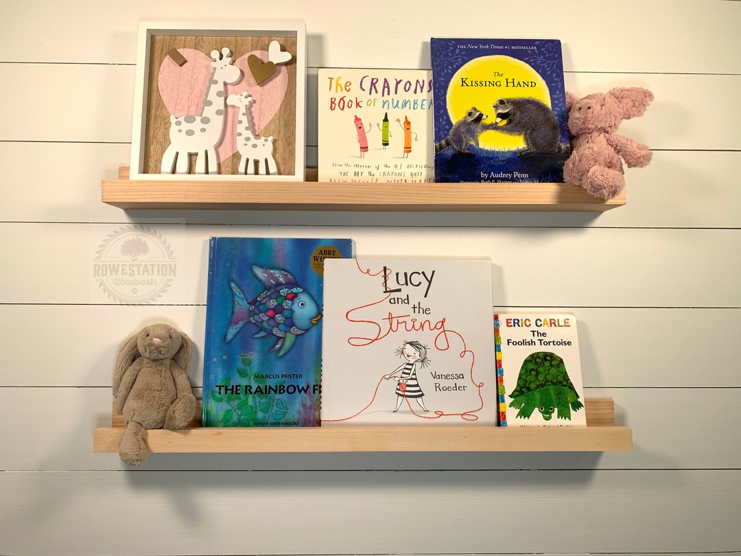 Maple Nursery Shelf, Custom Shelves, Floating Book Shelves, Book Shelf ...