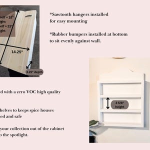 Lenox Spice Rack Shelf | White Handmade Solid Wood Lenox Spice Rack ...