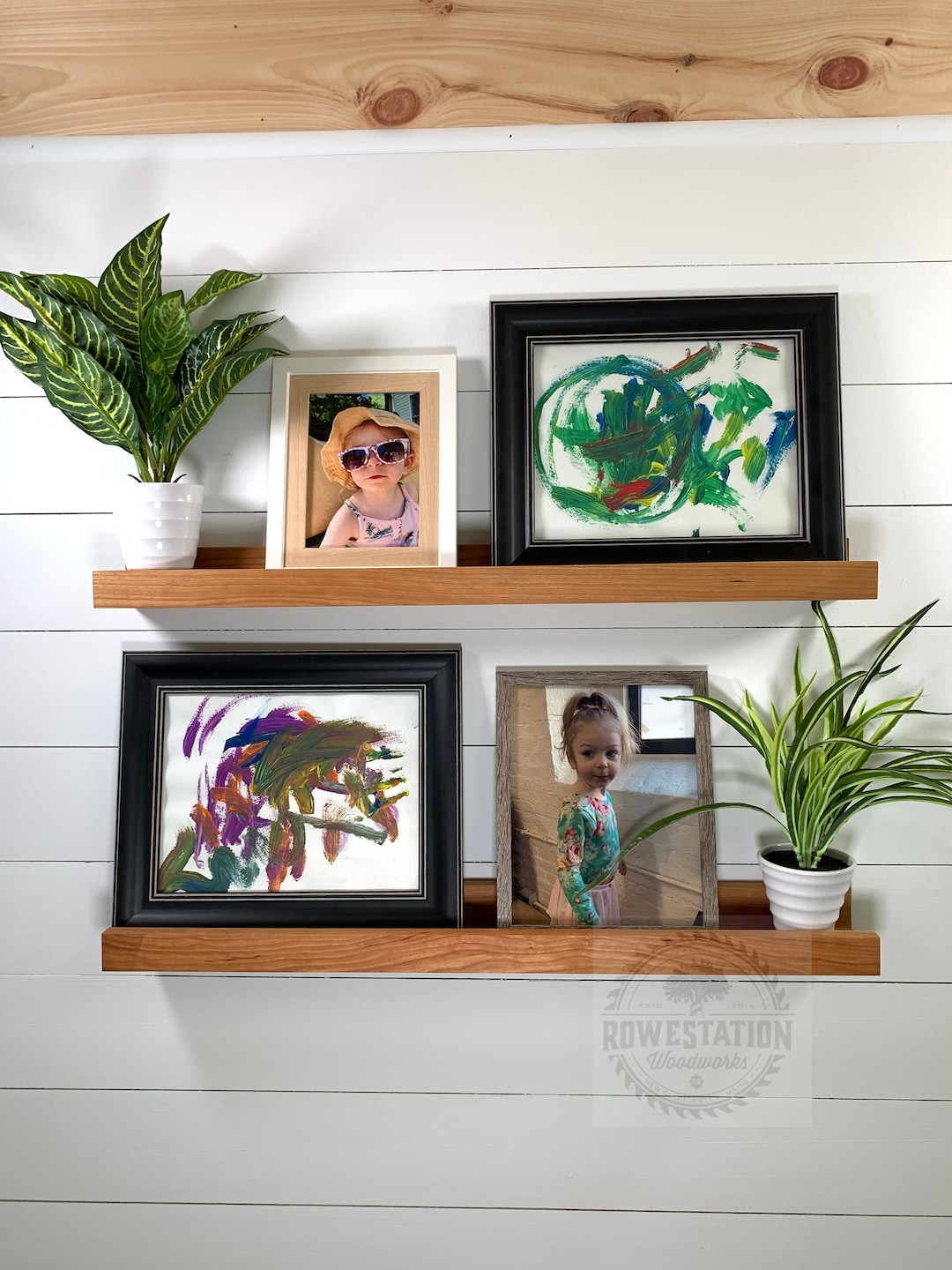 Solid Cherry Floating Picture Ledge, Floating Shelf, Cherry, Picture ...