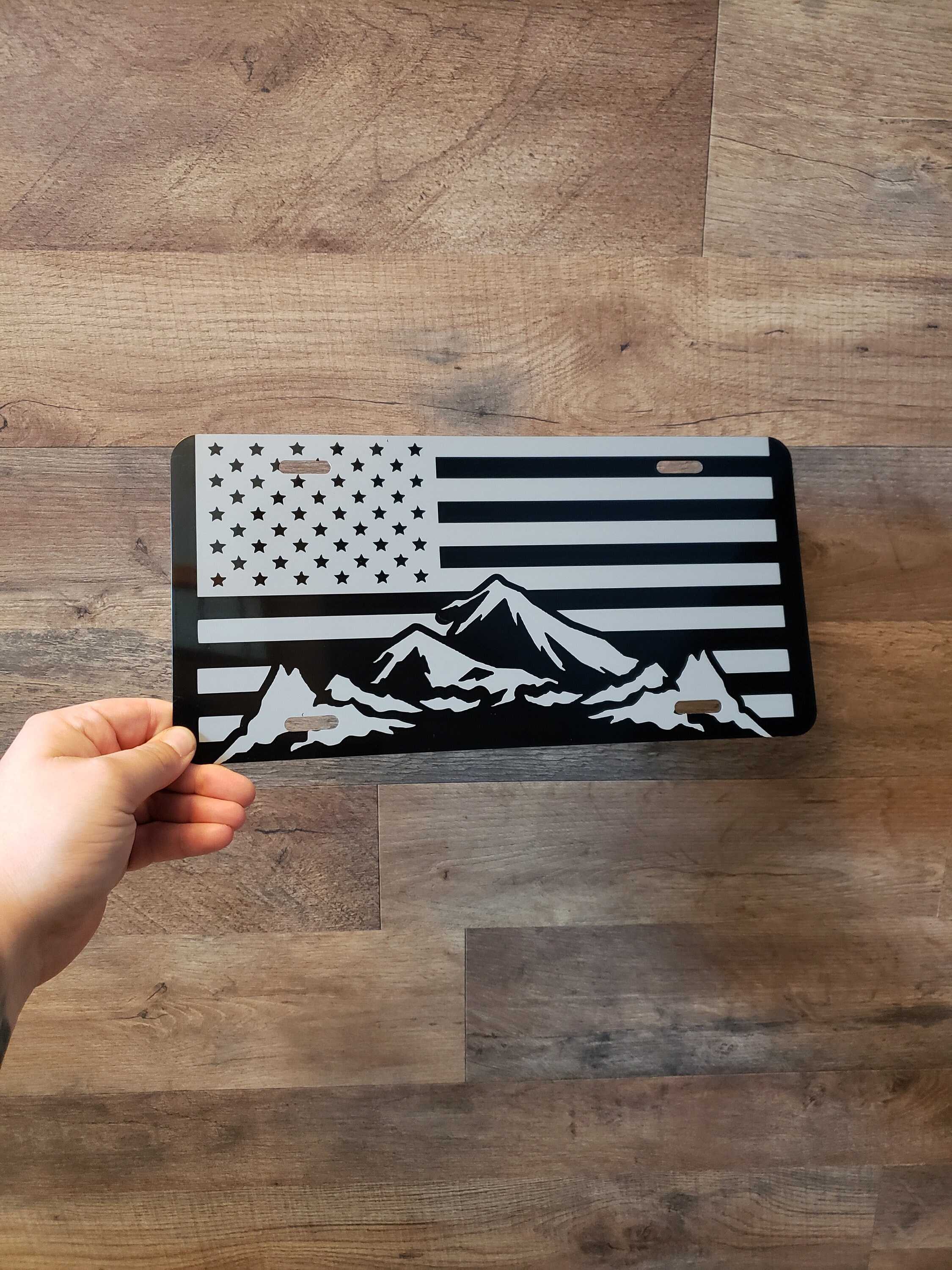 Gray American Flag License Plate Flag Front License Plate - Etsy