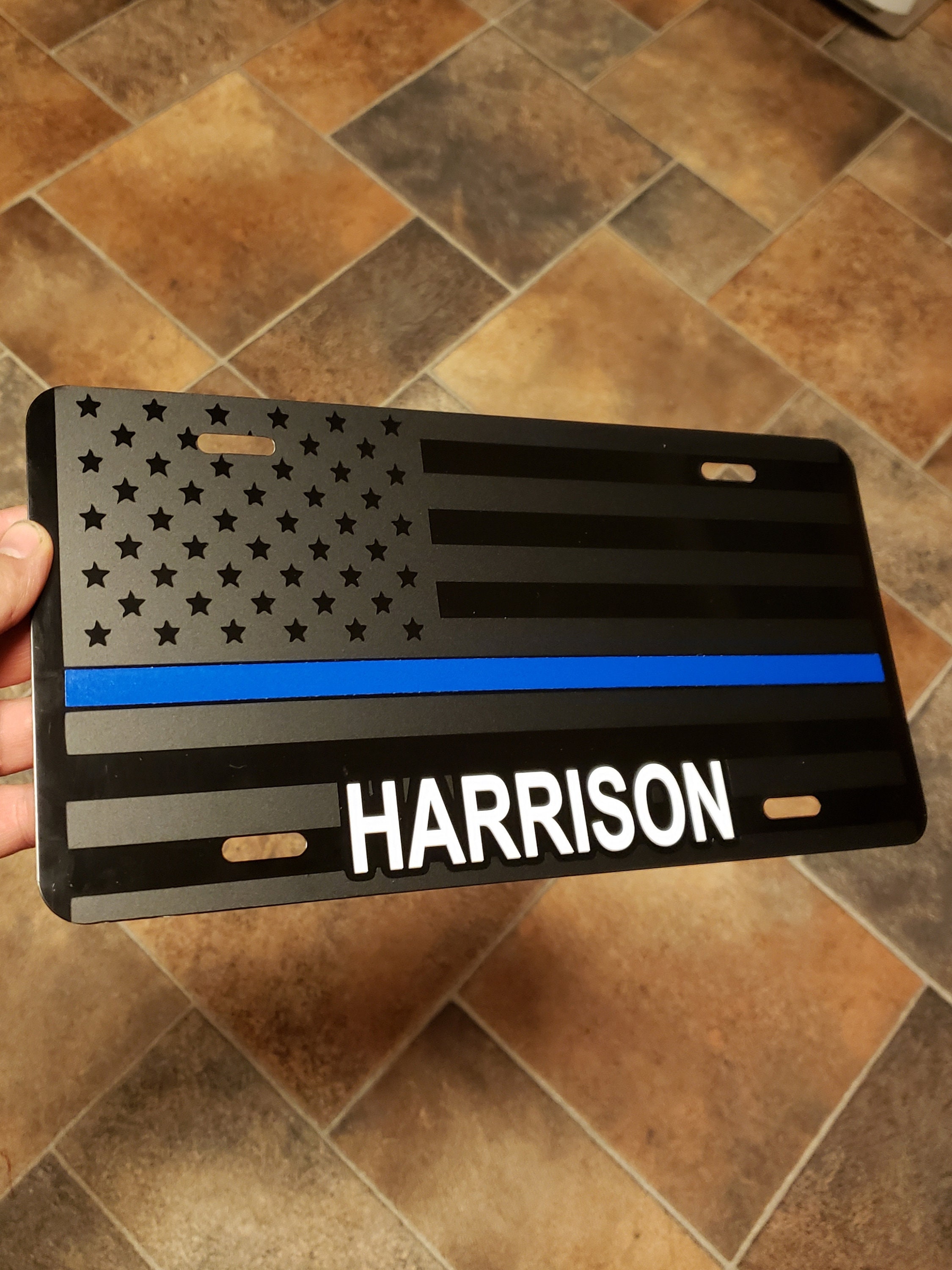 American Flag License Plate Thin Blue Line Flag Front License | Etsy