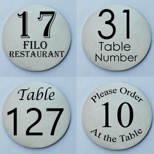 40 Mm Solid Stainless Steel Table Numbers Restaurant Cafe Bistro With ...