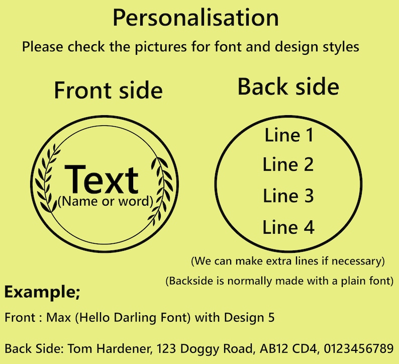 SUCRE Double-sided Laser Engraved Pet Tag – Personalised Dog & Cat Name ...