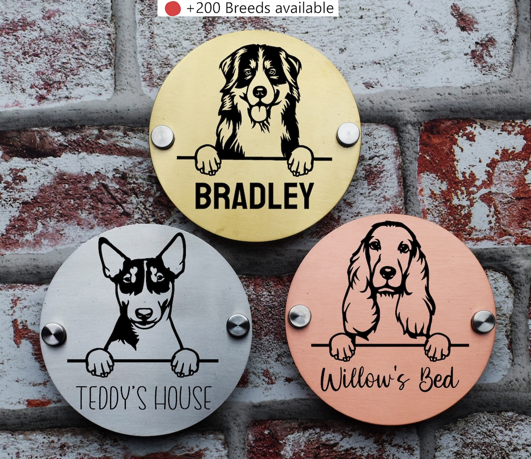 Personalised Metal Pet Dog Breed Kennel House Home Door Wall Display ...