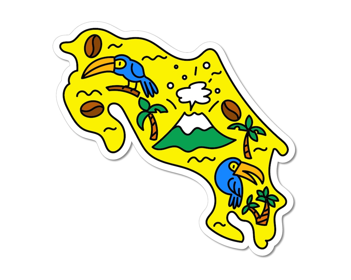 Costa Rica Sticker Costa Rican Sticker Costa Rica Decal | Etsy