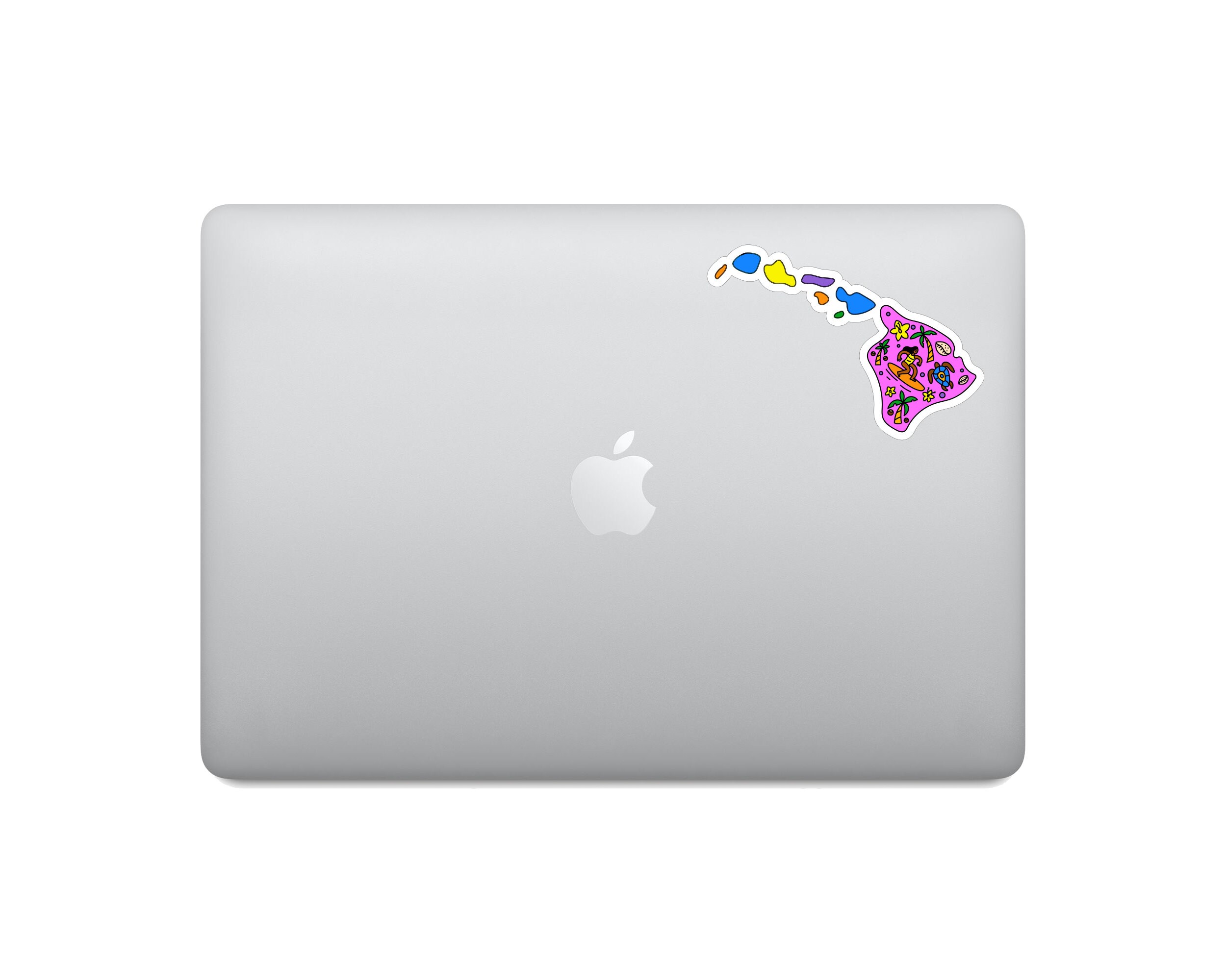 Hawaii Map Sticker: Waterproof Vinyl Decal, Hand-drawn Illustration - Etsy