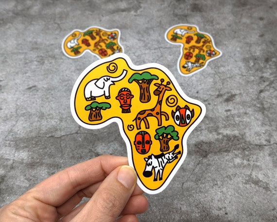 Africa Sticker Africa Map Sticker Africa Illustration - Etsy UK