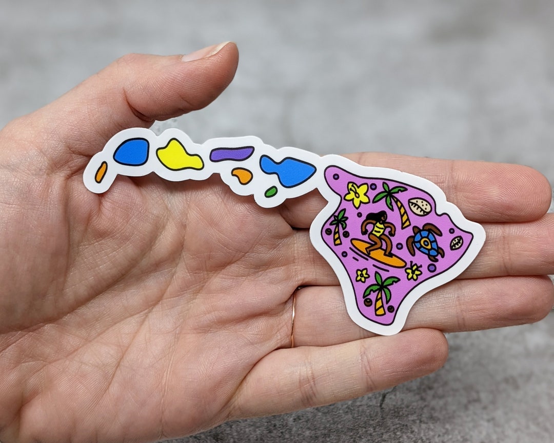 Hawaii Sticker | Hawaii Decal | Hawaiian Islands Sticker | Hawaii Map ...
