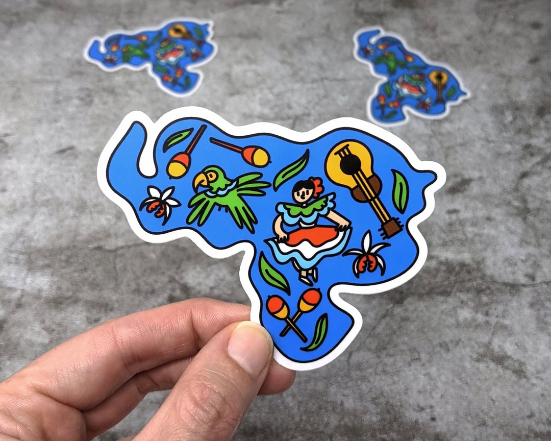 Venezuela Map Sticker: Hand-drawn Vinyl Decal - Etsy