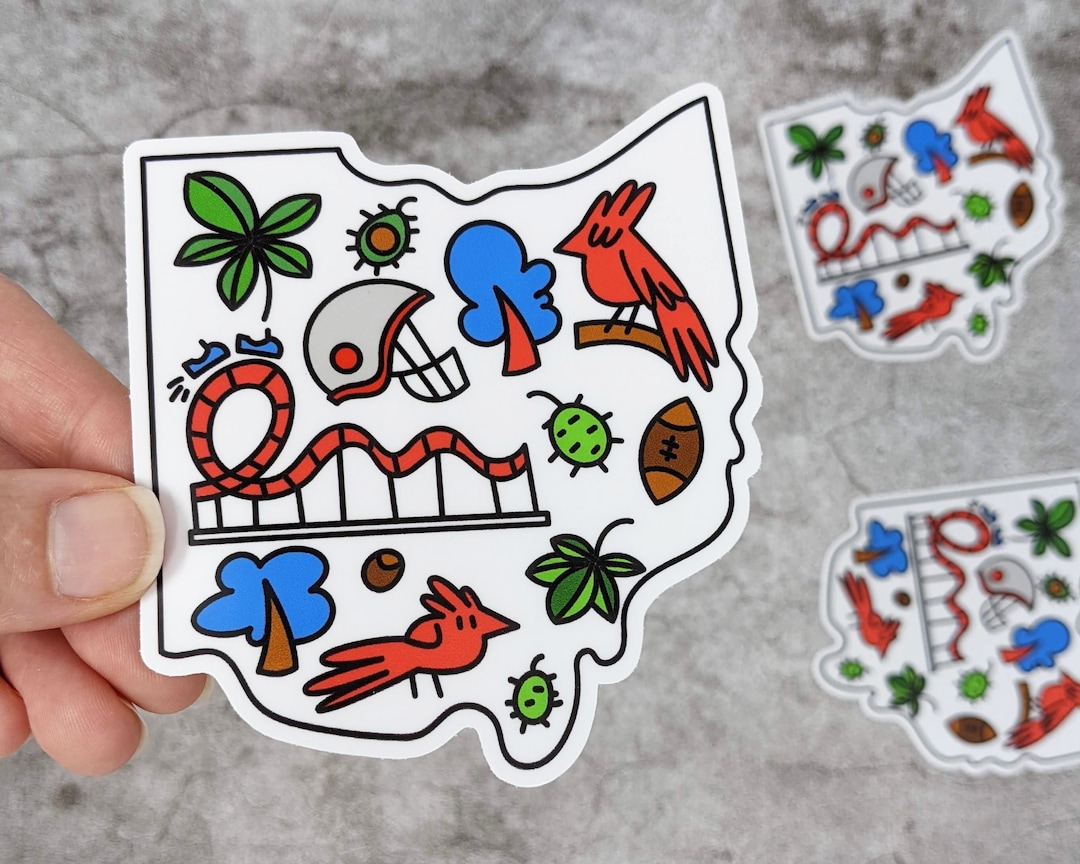 Ohio State Sticker | Vinyl Ohio Sticker | Ohio State Decal | Ohio Map ...