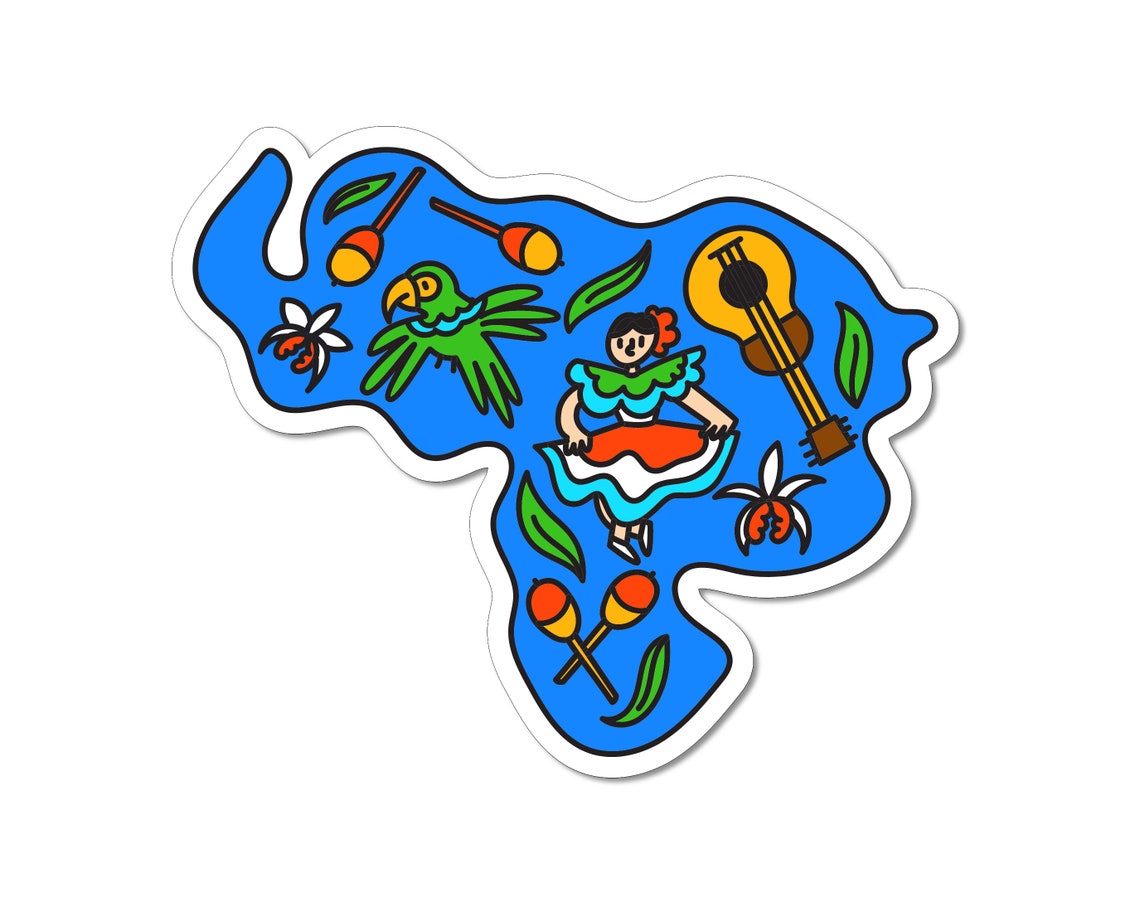 Venezuela Map Sticker: Hand-drawn Vinyl Decal - Etsy