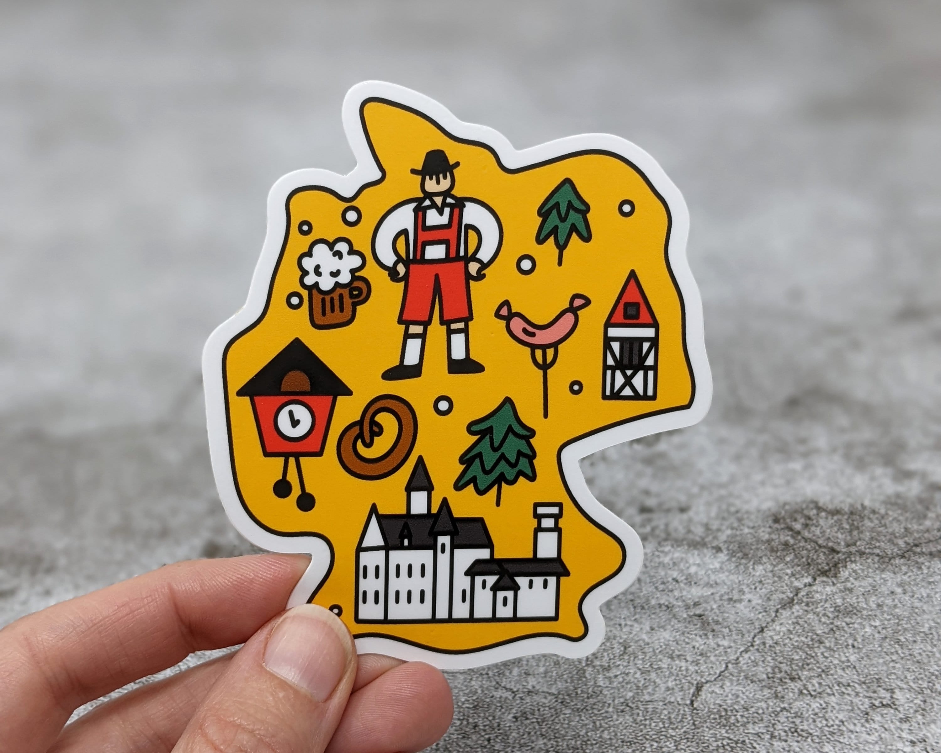 Germany Map Sticker: Hand-drawn German Travel Decal - Etsy