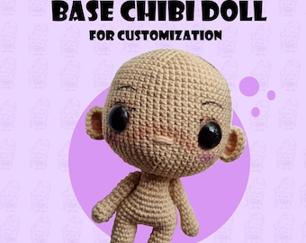 11 Inchs - Crochet Doll Base - Chibi Amigurumi DIGITAL PATTERN ...