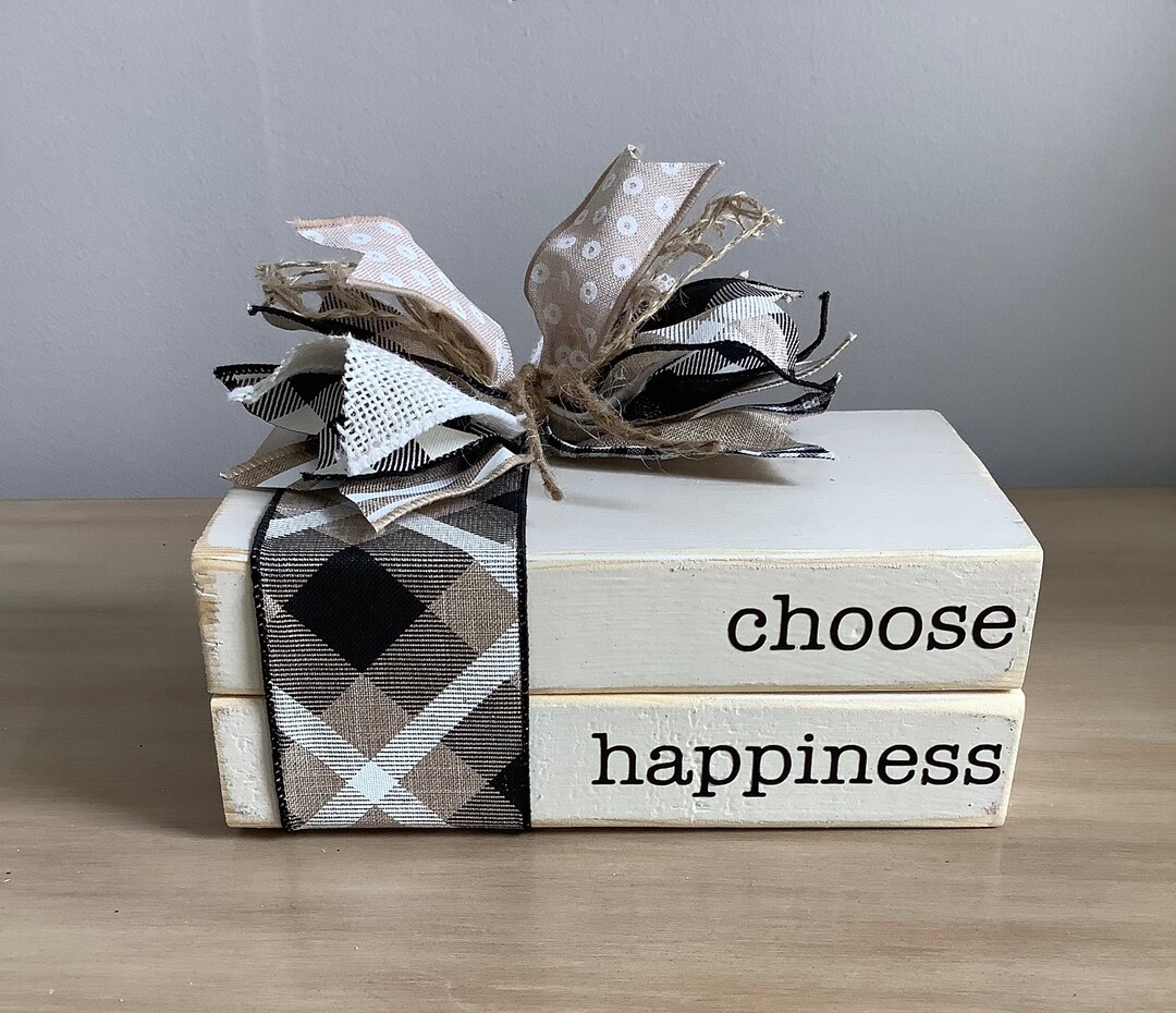 Farmhouse Book Stack Farmhouse Wooden Decoration Choose - Etsy