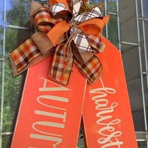 Autumn Harvest, Large Wooden Door Tag, Door Hanger, Farmhouse, Fall ...