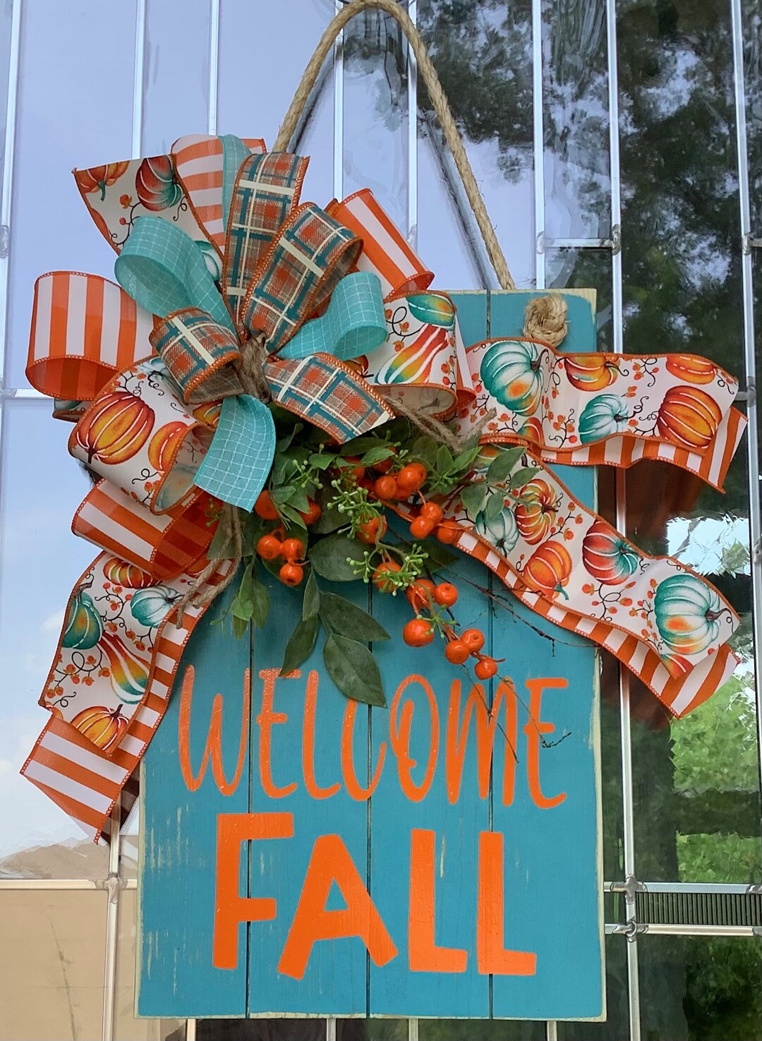 Welcome Fall, Large Wooden Door Sign, Door Hanger, Farmhouse, Door ...