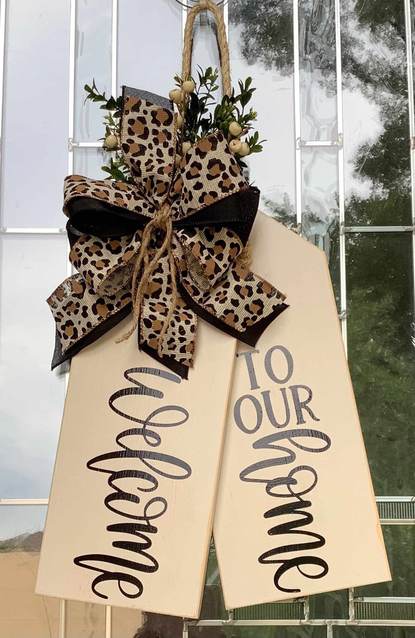 Welcome to Our Home Large Wooden Door Tag Door Hanger - Etsy