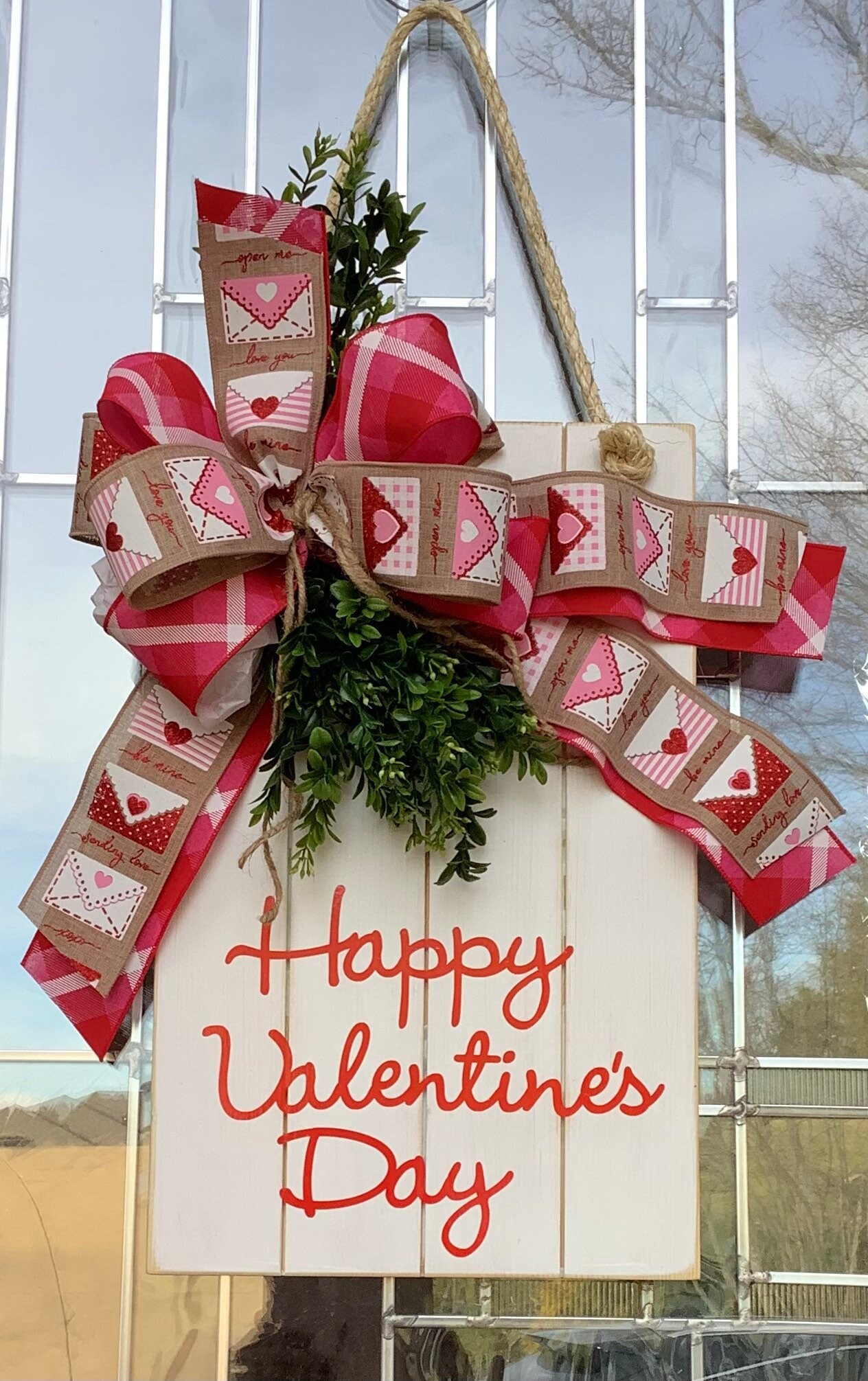 Happy Valentines Day Large Wooden Door Sign Door Hanger - Etsy