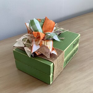 Fall Farmhouse Book Stack Farmhouse Wooden Decoration Hello - Etsy