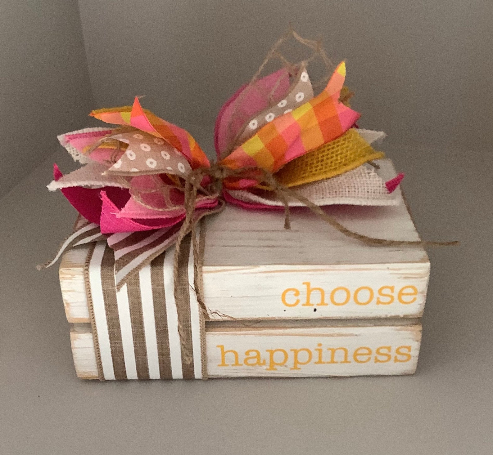 Farmhouse Book Stack Farmhouse Wooden Decoration Choose - Etsy