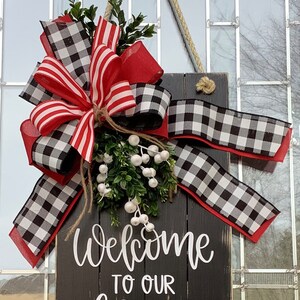 Welcome, Large Wooden Door Sign, Door Hanger, Farmhouse, Door Decor ...