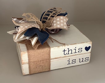 Farmhouse Book Stack farmhouse Wooden Decoration This is Us | Etsy