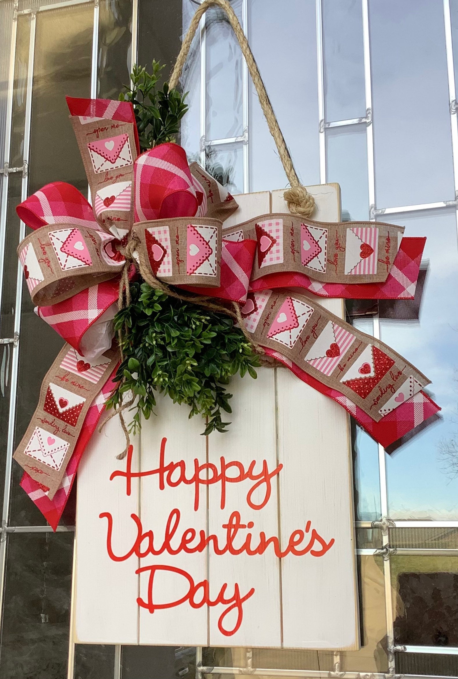 Happy Valentines Day Large Wooden Door Sign Door Hanger - Etsy