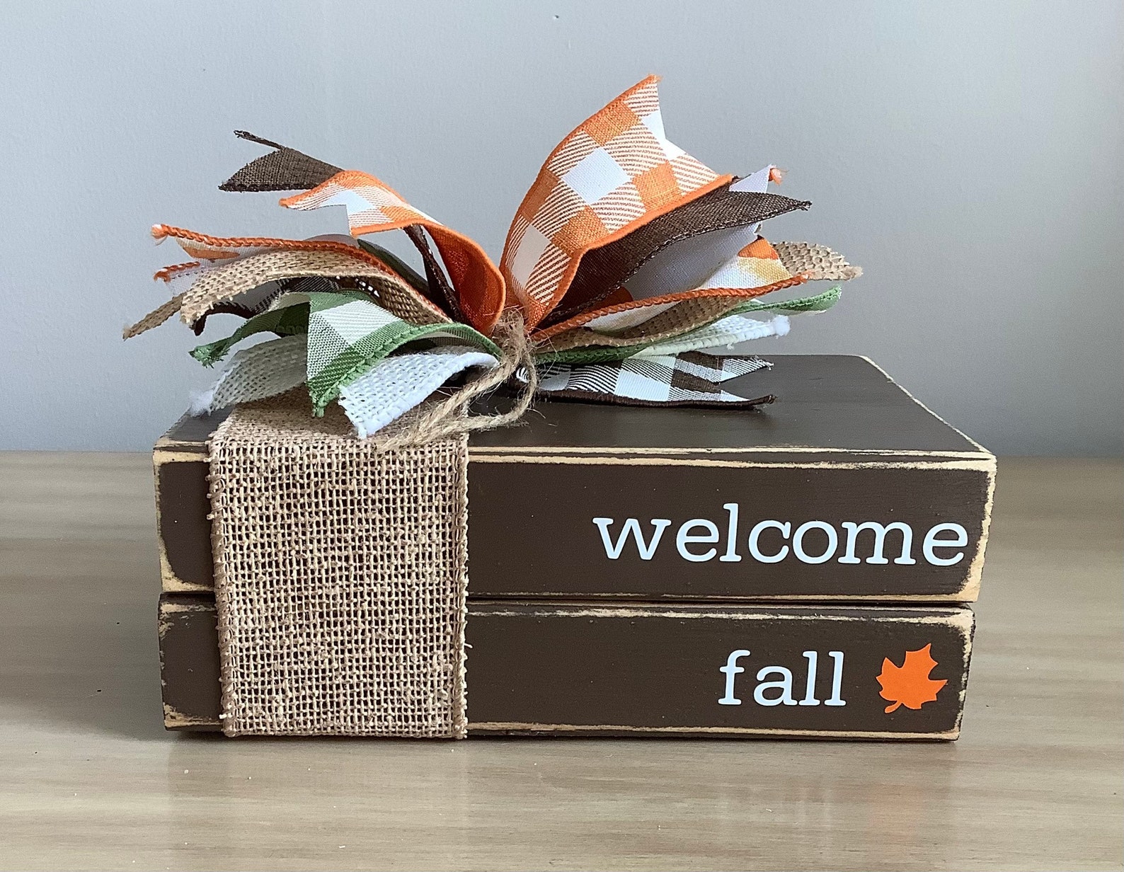 Fall Farmhouse Book Stack Farmhouse Wooden Decoration - Etsy