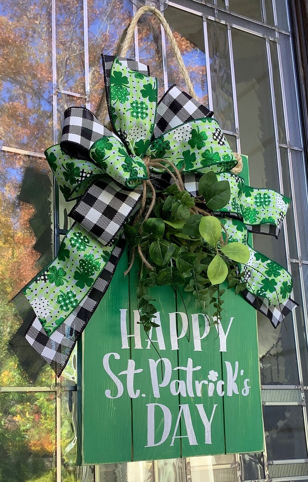 Happy St Patrick’s Day, Large Wooden Door Sign, Door Hanger, Farmhouse ...