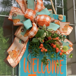 Welcome Fall Large Wooden Door Sign Door Hanger Farmhouse - Etsy