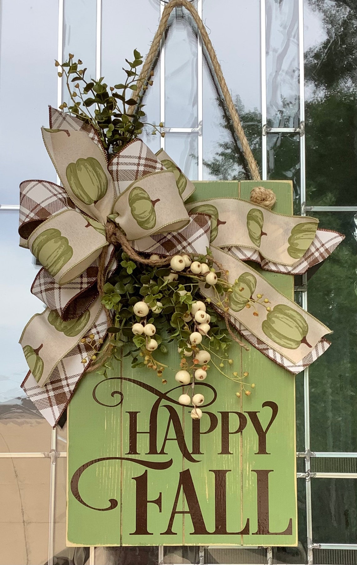 Happy Fall Large Wooden Door Sign Door Hanger Farmhouse - Etsy