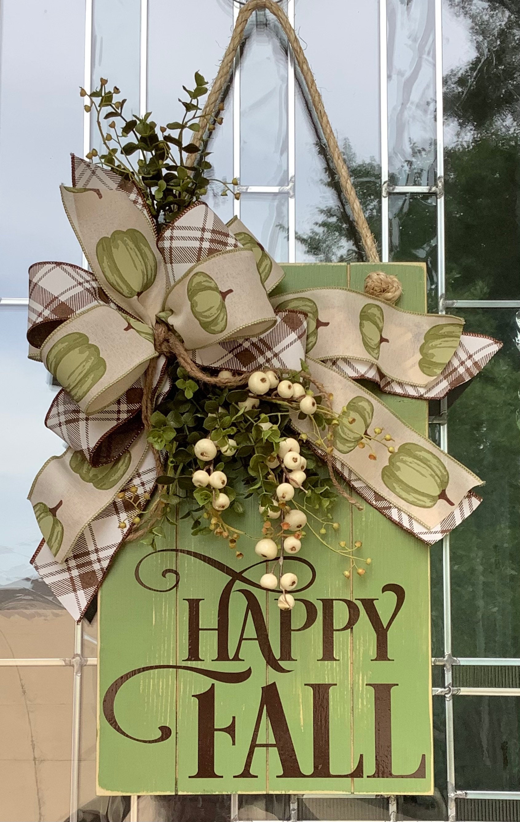Happy Fall Large Wooden Door Sign Door Hanger Farmhouse - Etsy