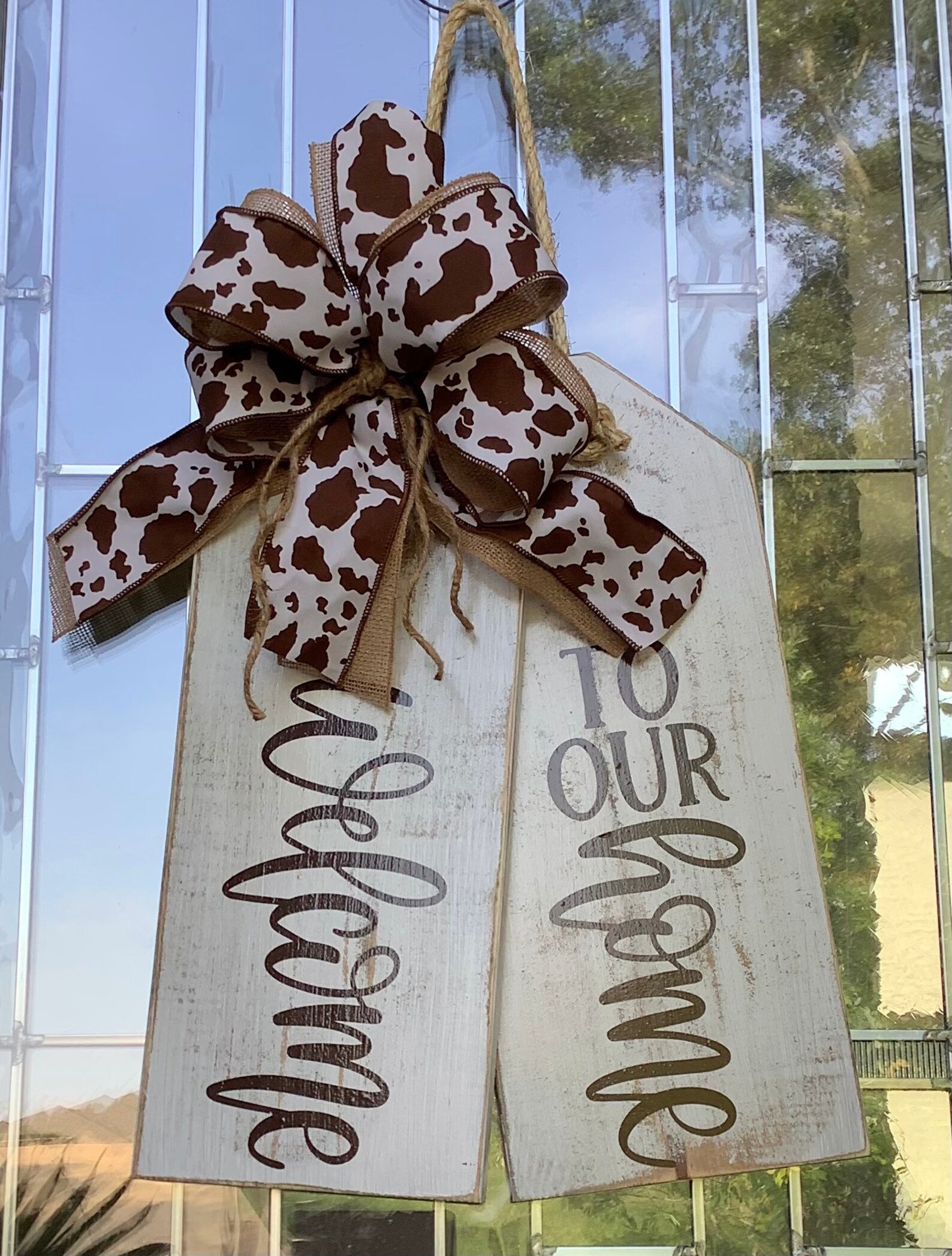 Welcome to Our Home Large Wooden Door Tag Door Hanger - Etsy