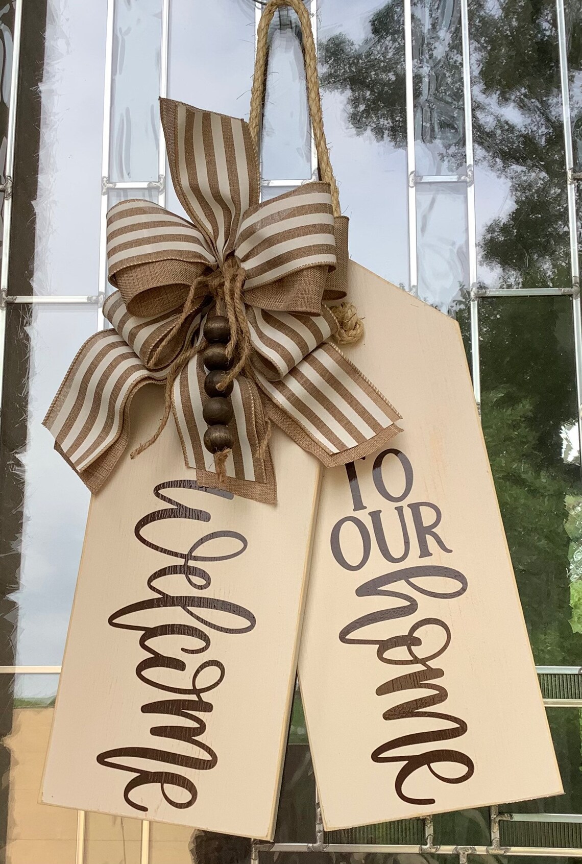 Welcome to Our Home Large Wooden Door Tags Door Hanger - Etsy