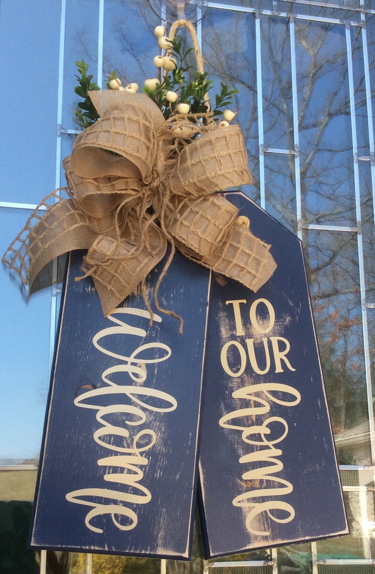 Welcome to Our Home Large Wooden Door Tag Door Hanger - Etsy