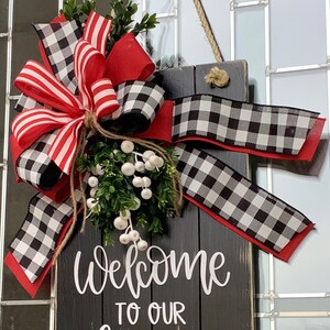 Welcome, Large Wooden Door Sign, Door Hanger, Farmhouse, Door Decor ...