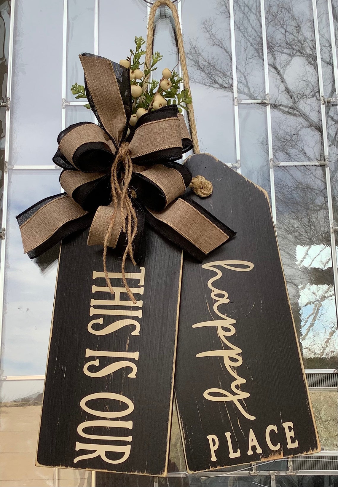 This is Our Happy Place Large Wooden Door Tag Door Hanger - Etsy