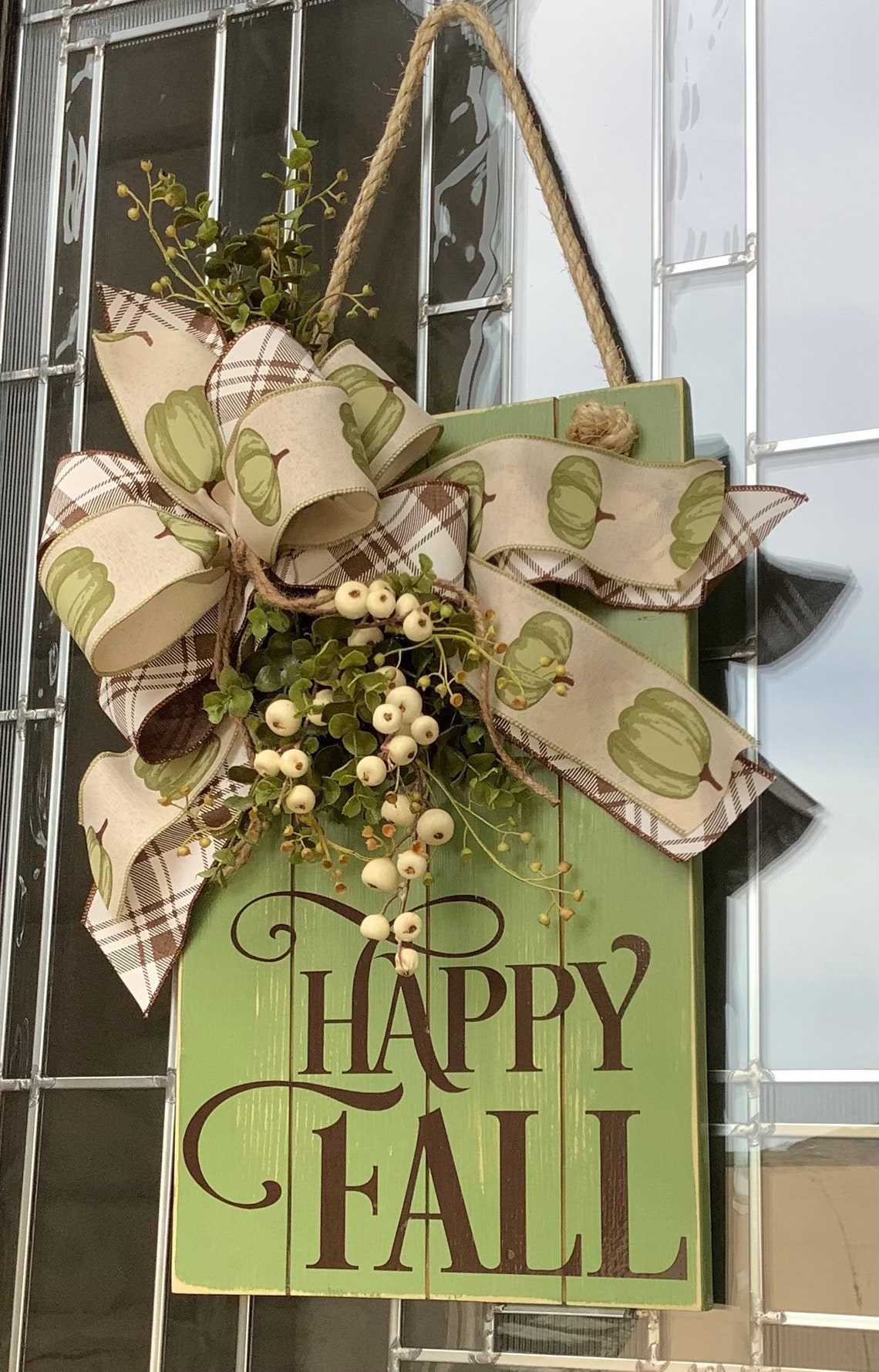 Happy Fall Large Wooden Door Sign Door Hanger Farmhouse - Etsy