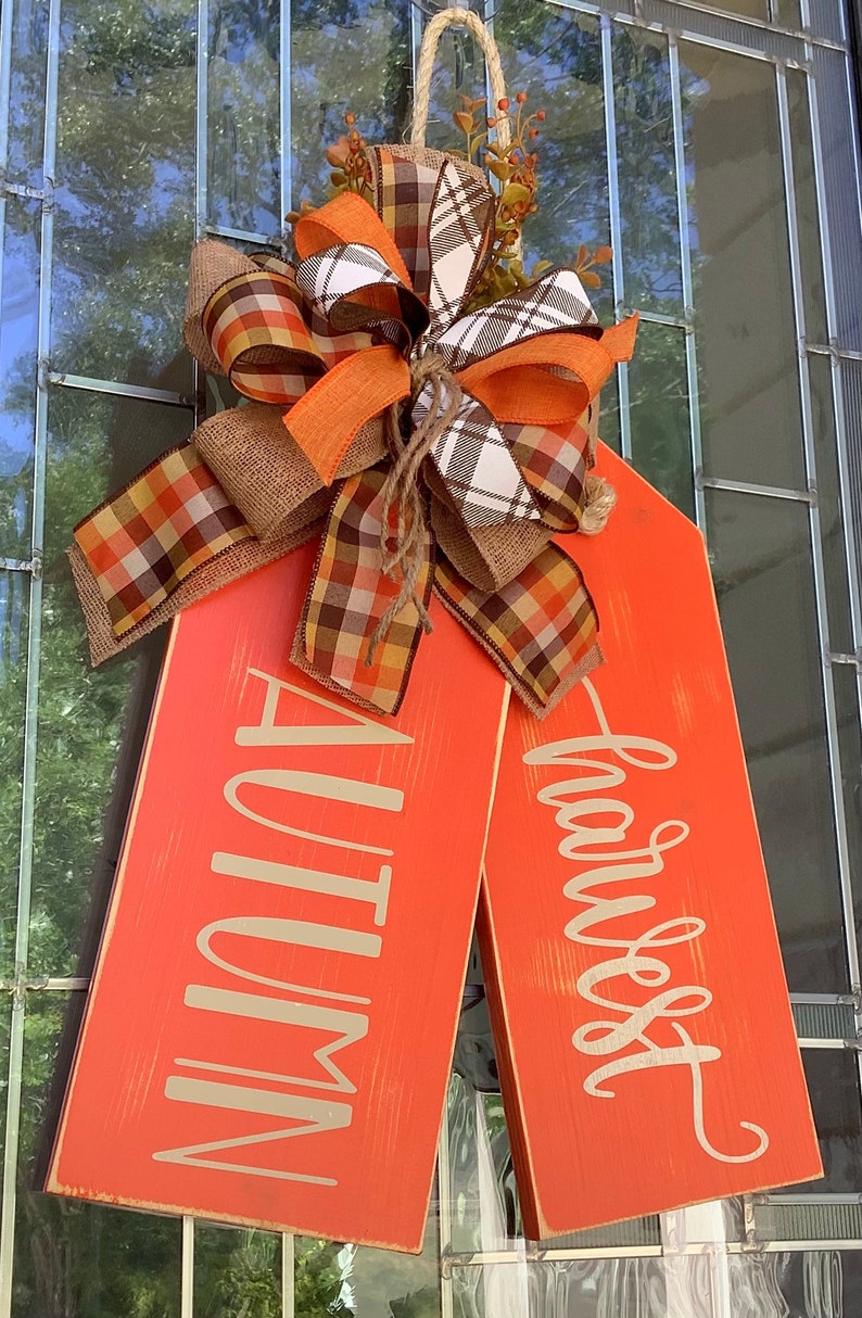 Autumn Harvest Large Wooden Door Tag Door Hanger Farmhouse - Etsy