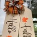 Hello Fall Large Wooden Door Tag Door Hanger Farmhouse - Etsy