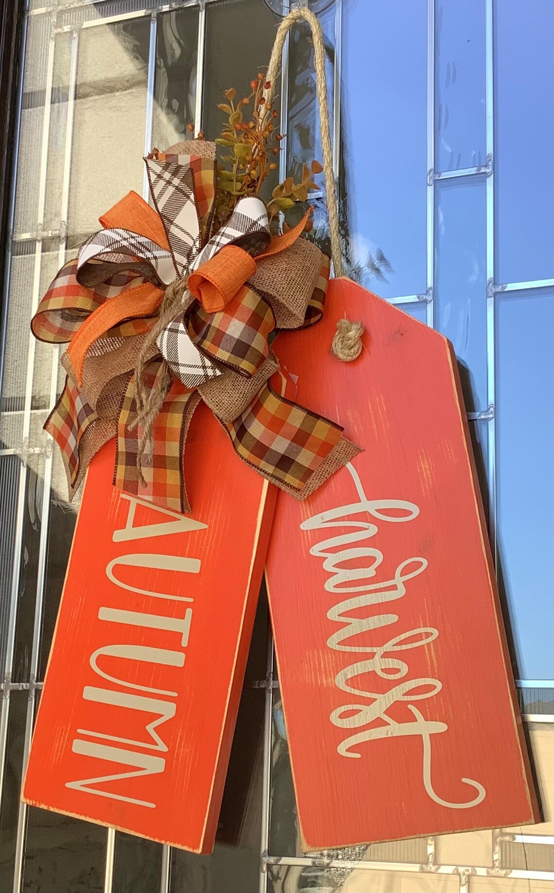 Autumn Harvest Large Wooden Door Tag Door Hanger Farmhouse - Etsy