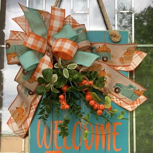 Welcome Fall Large Wooden Door Sign Door Hanger Farmhouse - Etsy