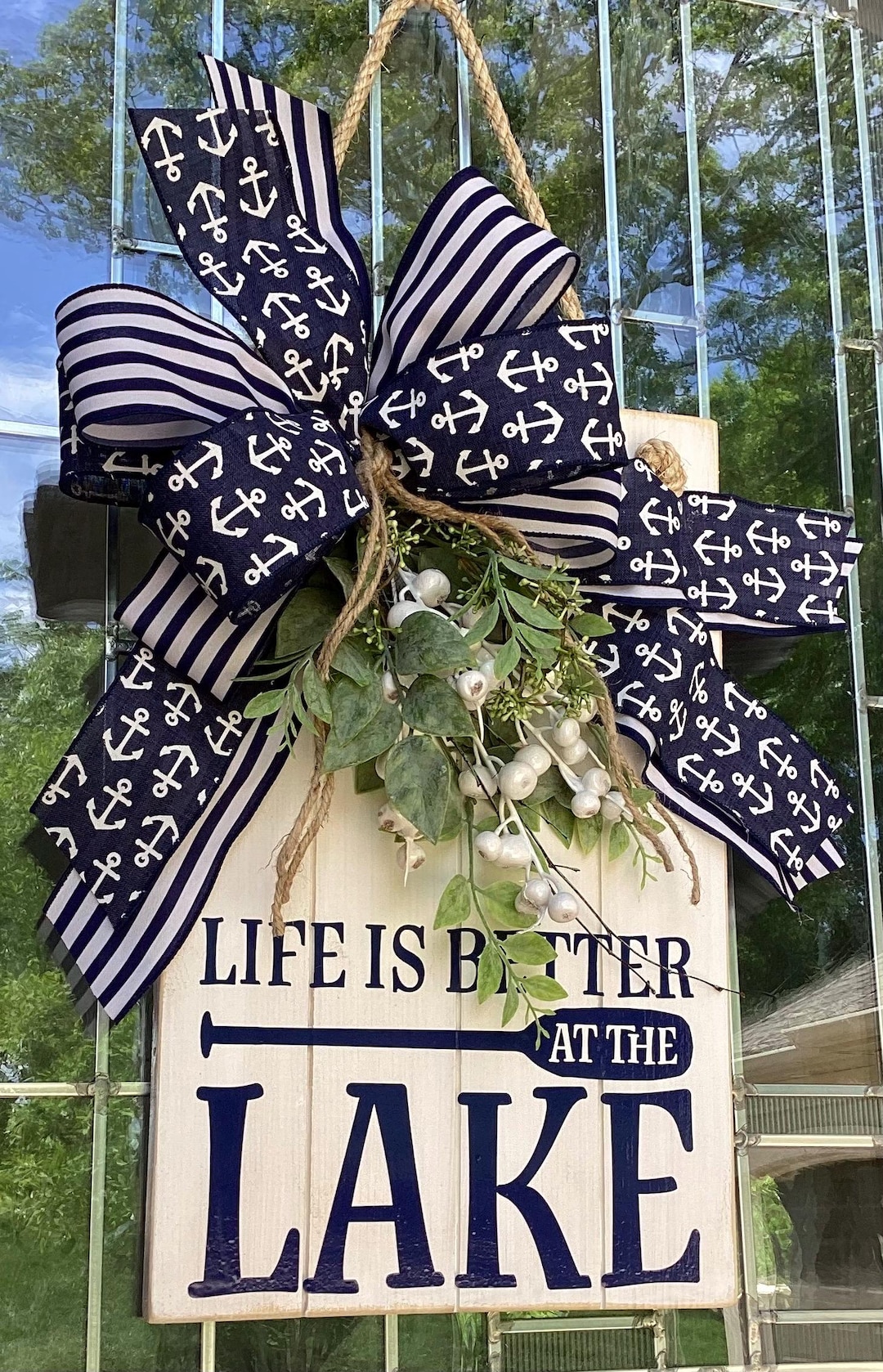 Front Door Decor / Lake House / Lake House Front Door Wreath / Life is ...