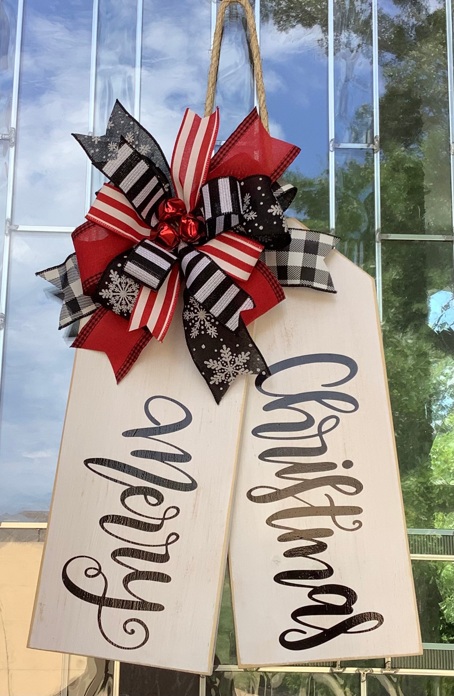 Merry Christmas Large Wooden Door Tag Door Hanger - Etsy