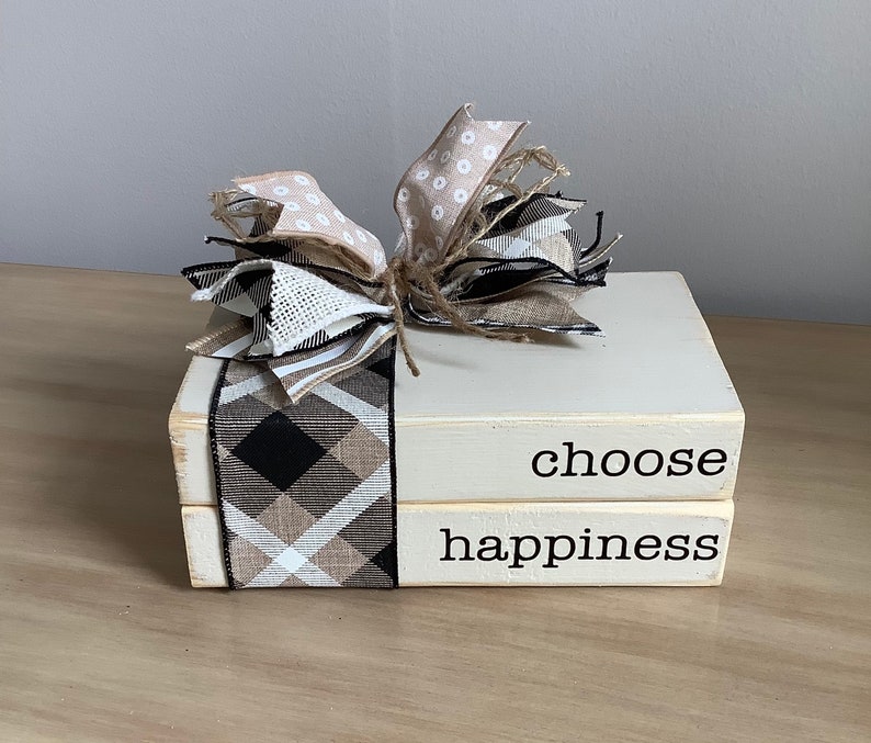 Farmhouse Book Stack Farmhouse Wooden Decoration Choose - Etsy