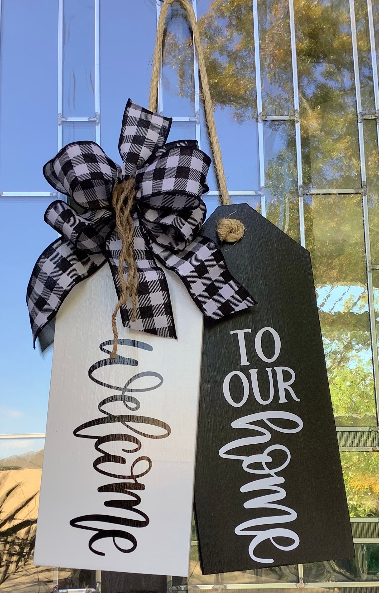 Welcome to Our Home Large Wooden Door Tag Door Hanger - Etsy
