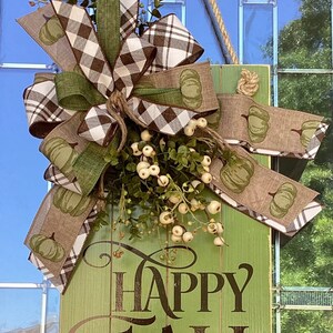 Happy Fall, Large Wooden Door Sign, Door Hanger, Farmhouse, Door Decor ...